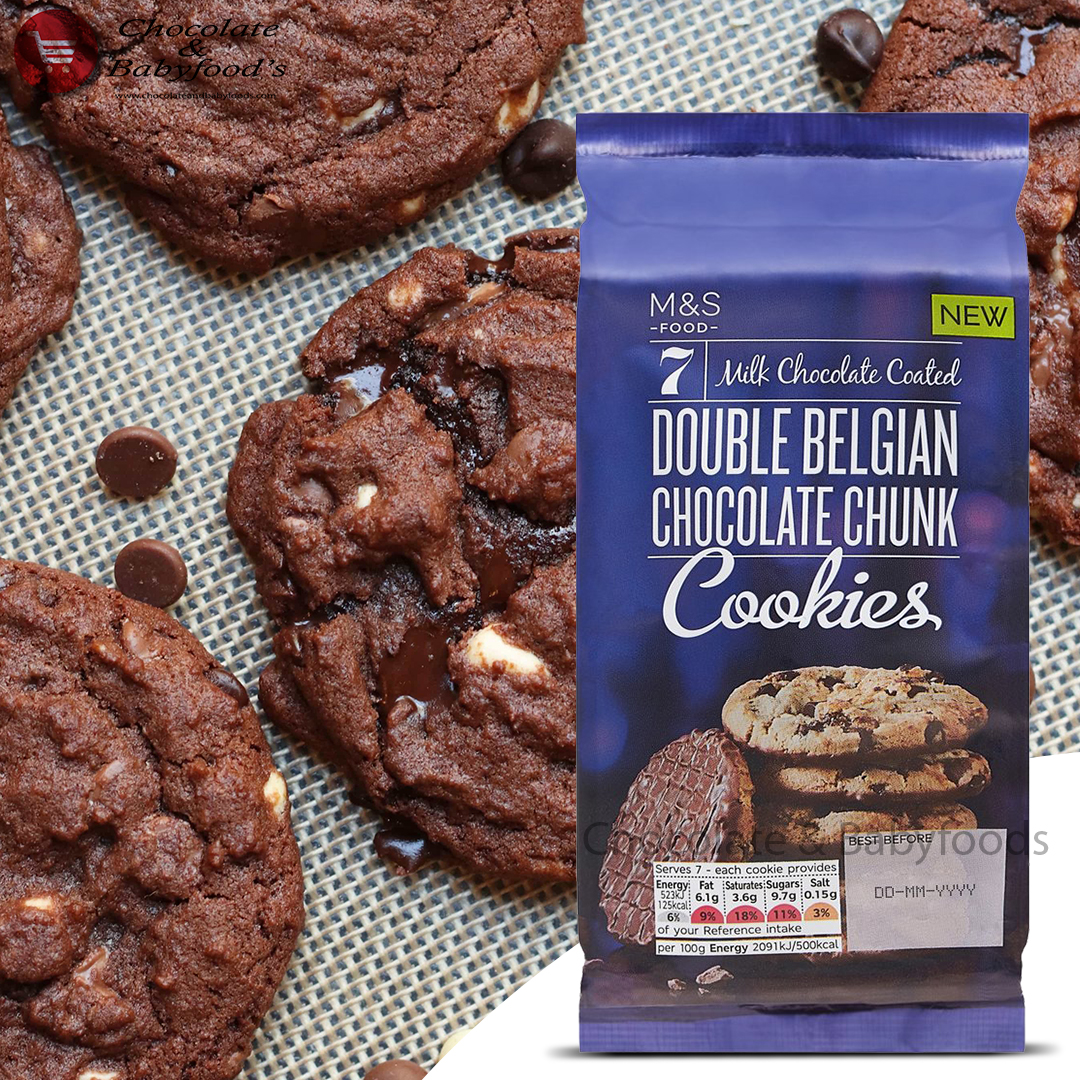 M&S Milk Chocolate Coated Double Belgian Chocolate Chunk Cookies 175gm ...
