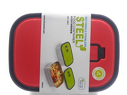 Rectangle Stainless Steel Food Container/Lunch Box - Pink - Cut Price BD