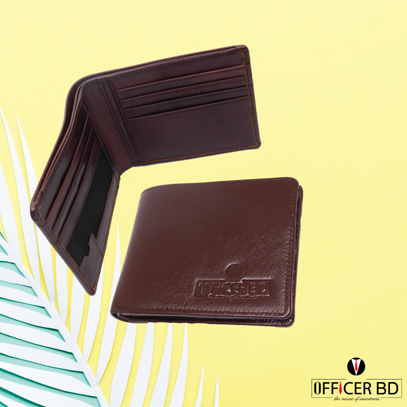 Leather Export Quality Gents Wallet-Chocolate - Cut Price BD