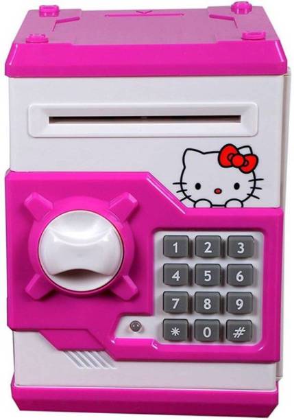Hello Kitty Electronic Locks Money save Supports Banknotes - Cut Price BD