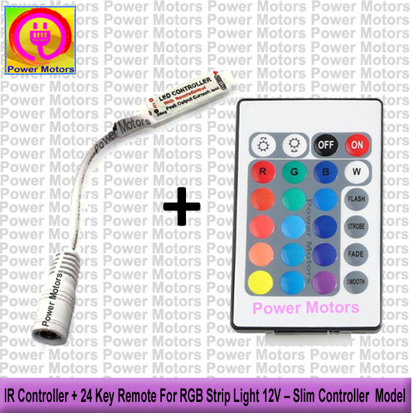 IR Controller + Remote For RGB Strip Light 12V – 24 Key Remote With IR ...