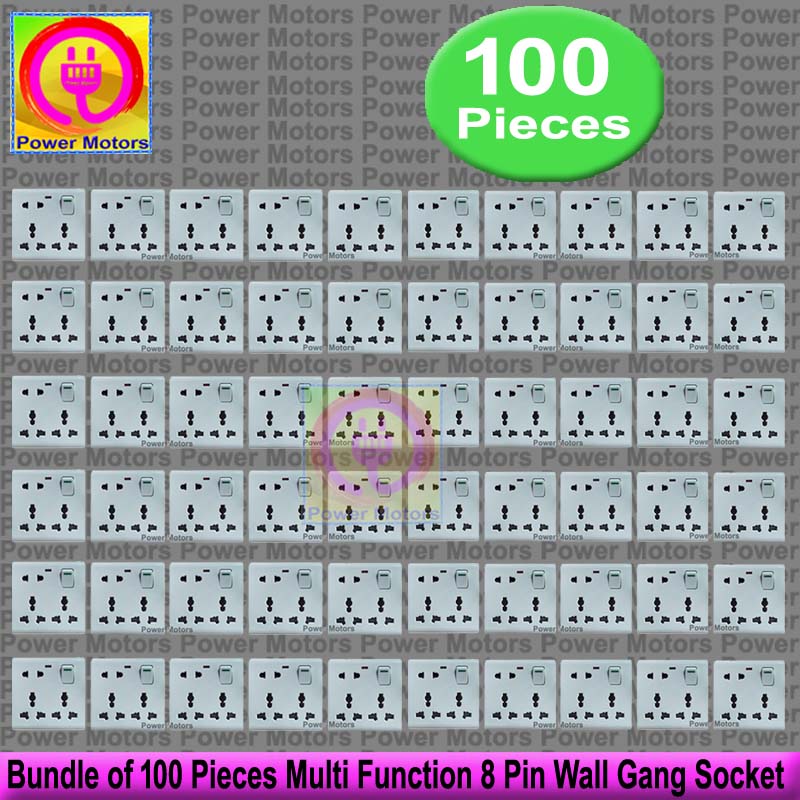 Bundle of 100 Pieces Multi Function Universal Wall Gang Socket - 8 Pin ...