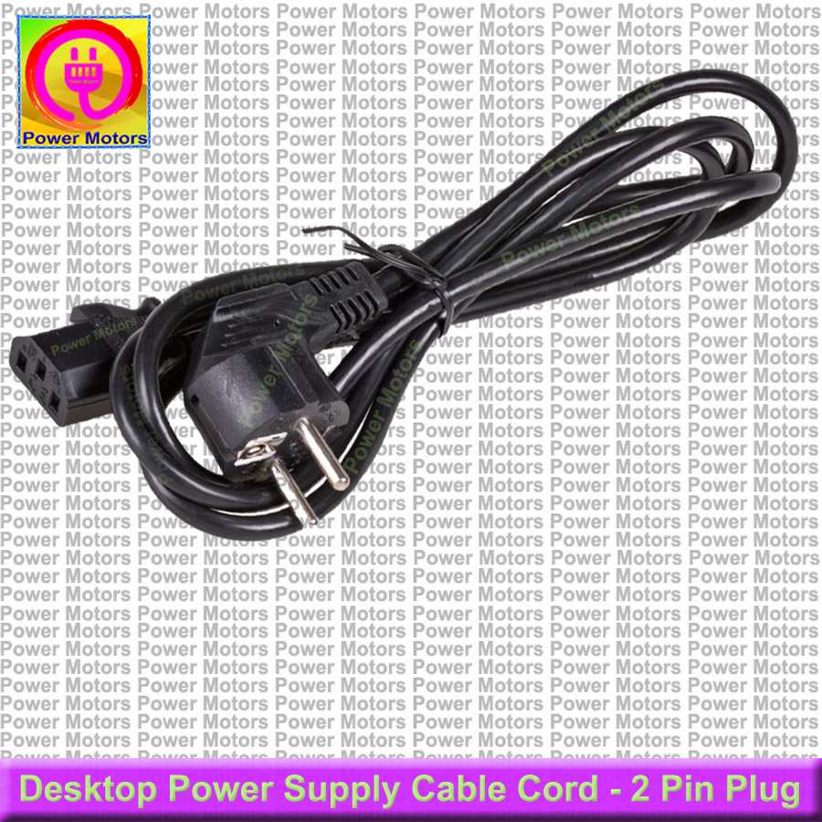 Desktop Power Supply Cable Cord - 2 Pin Plug - Cut Price BD