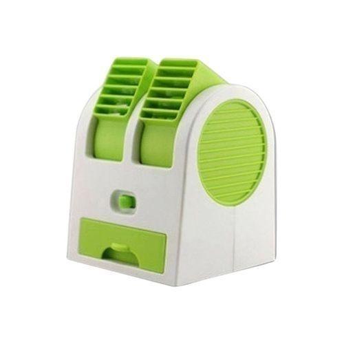 Mini USB Double Fan Air Cooler - Green and White - Cut Price BD