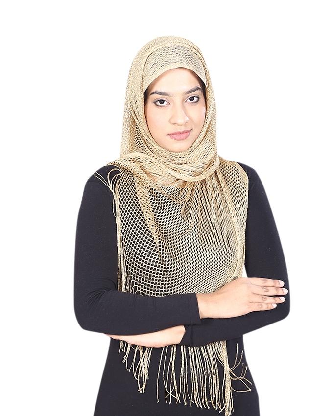 Golden Synthetic Hijab For Women - Cut Price BD