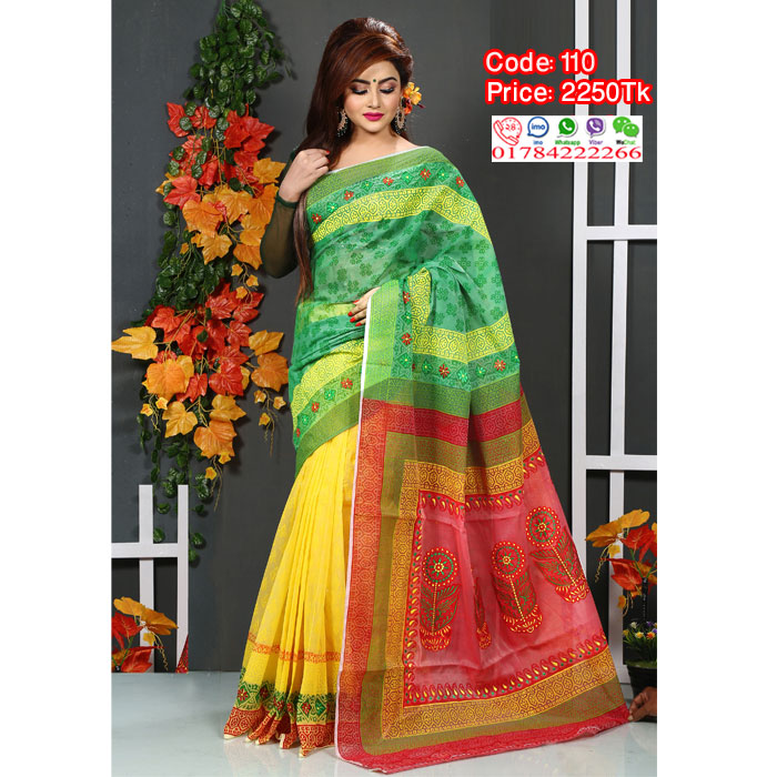 3 sheed muslin silk sharee -CB110 | Sharee collection - Cut Price BD