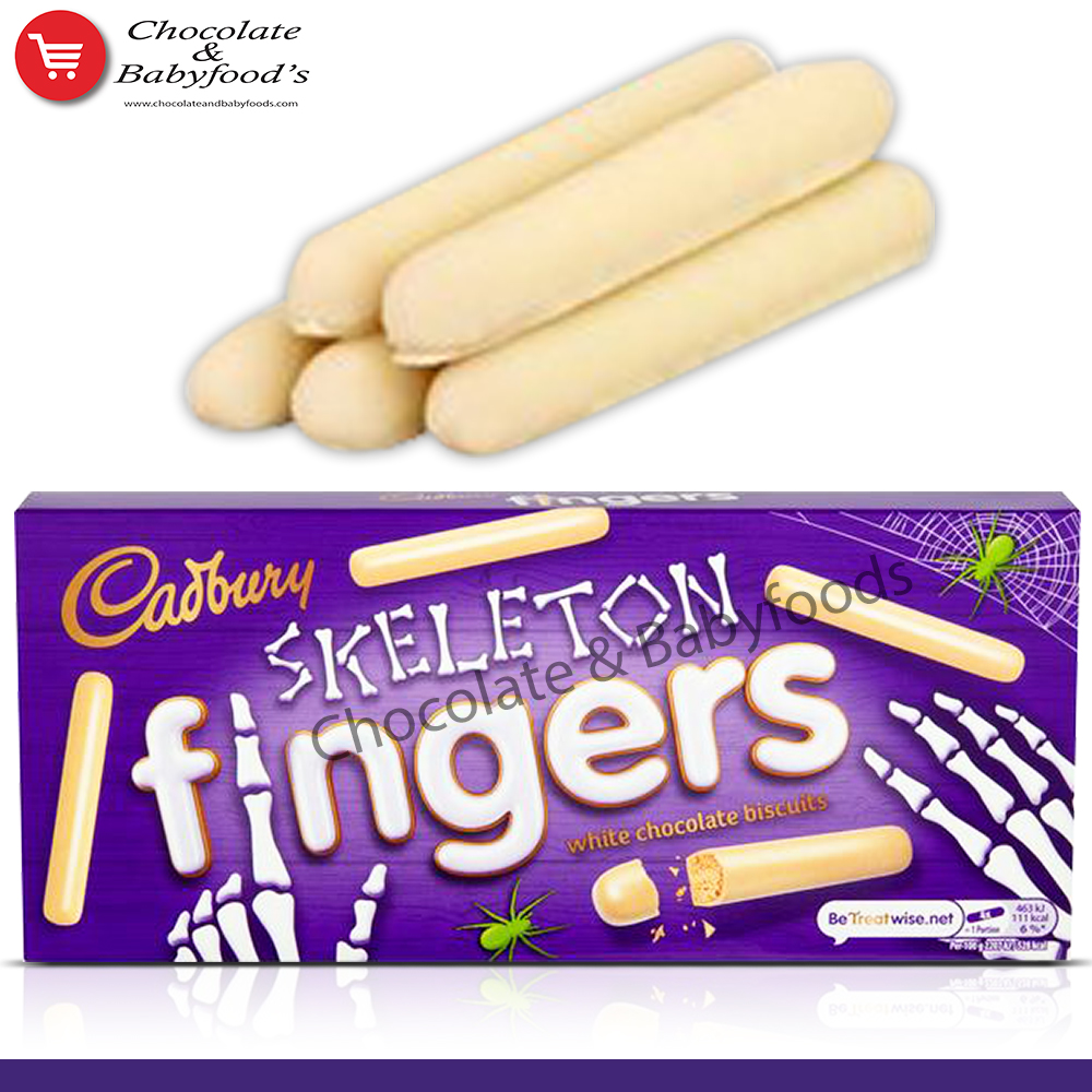 Cadbury Skeleton Fingers white Chocolate Biscuits 138G