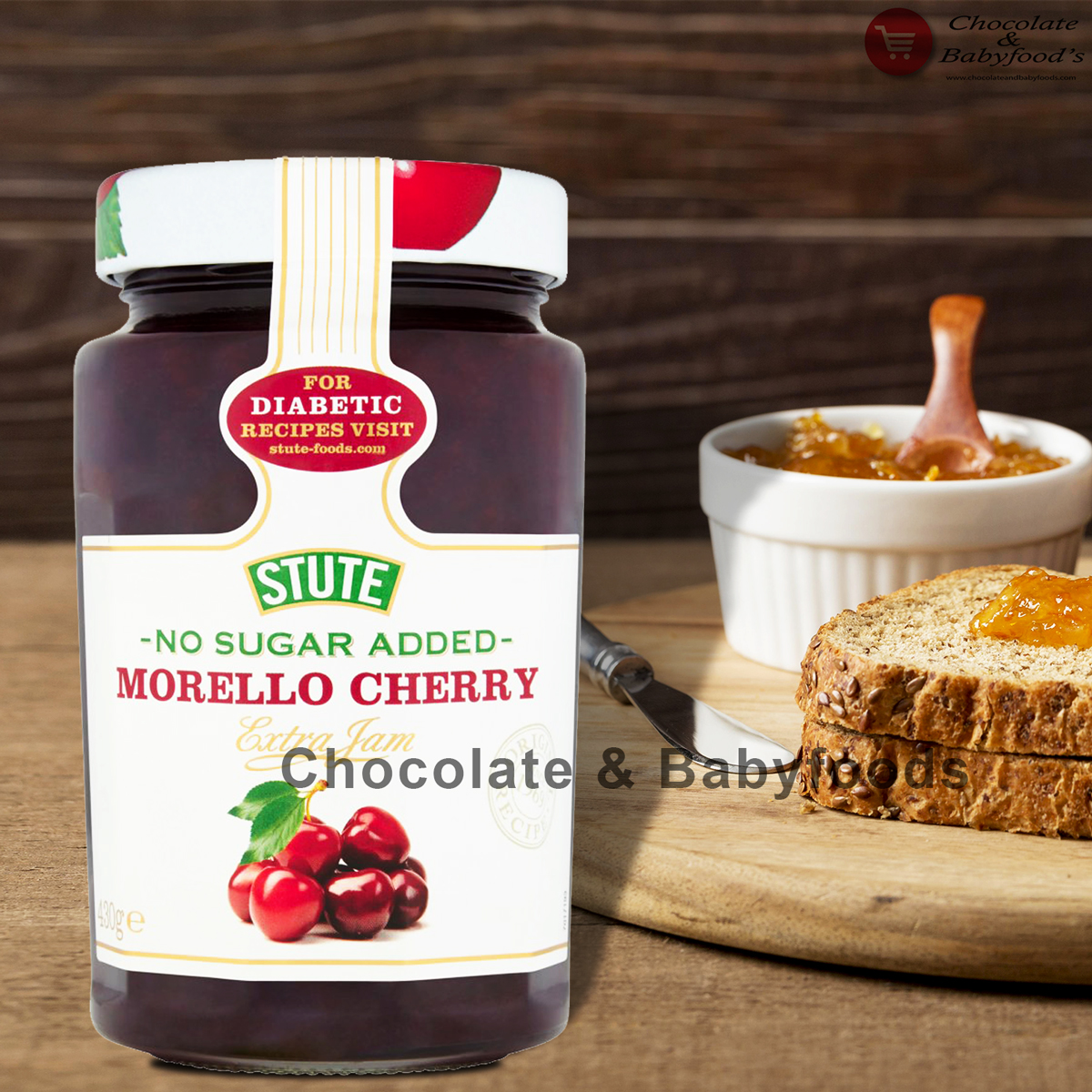Stute No Sugar Added Morello Cherry Extra Jam 430gm