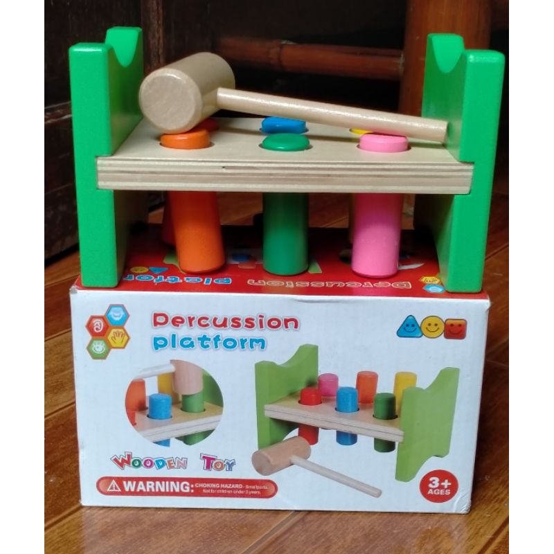 Wooden Toy Percussion Platform Hammer Bench - Cut Price BD