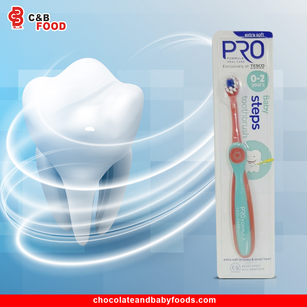 Tesco Pro Formula Oral Care Baby Steps Toothbrush 0-2yrs (Red) - Cut ...
