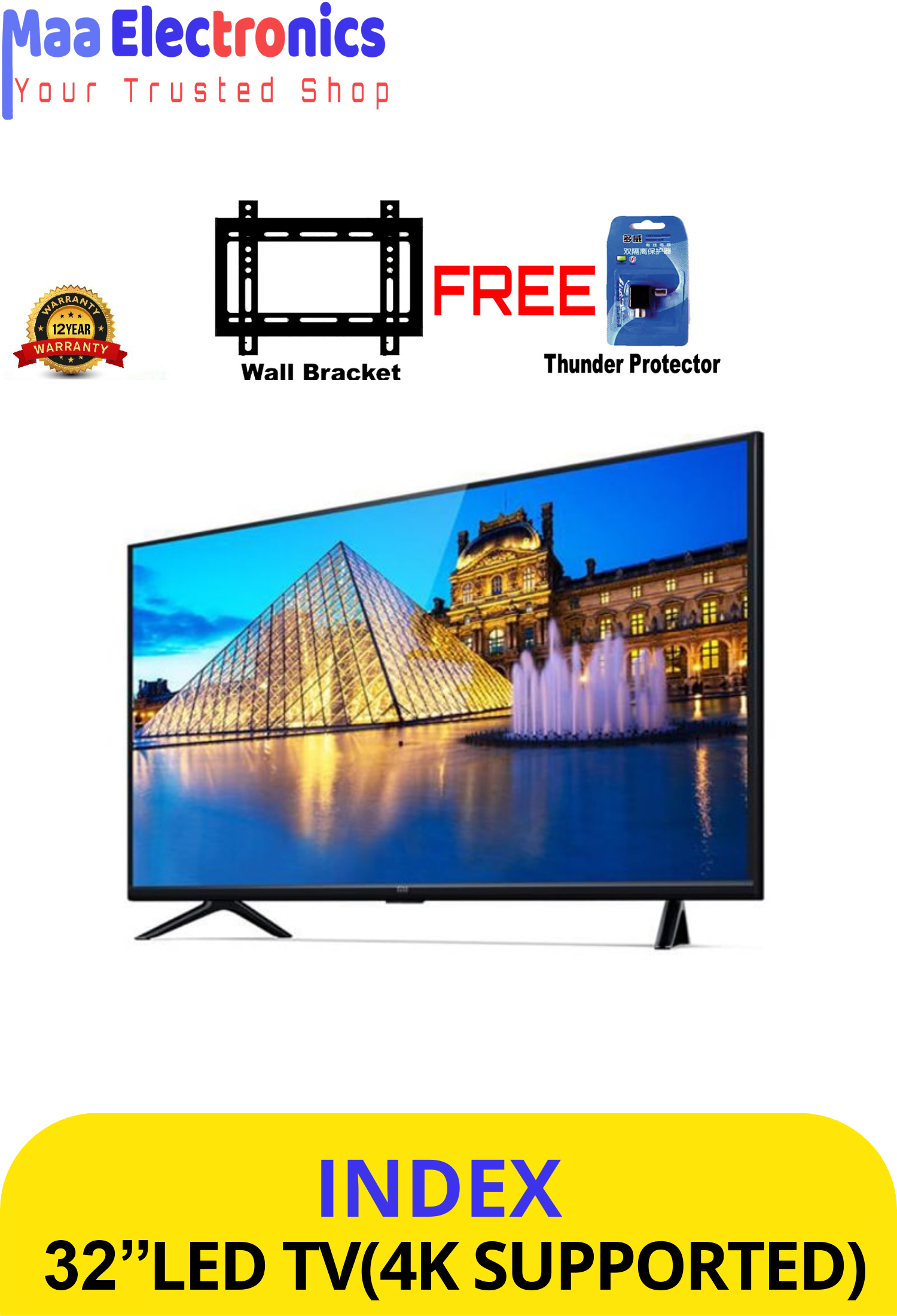 INDEX 32'' HD LED TV (4K SUPPORTED) Index 32" ULTRA SLIM HD LED TV 4k ...