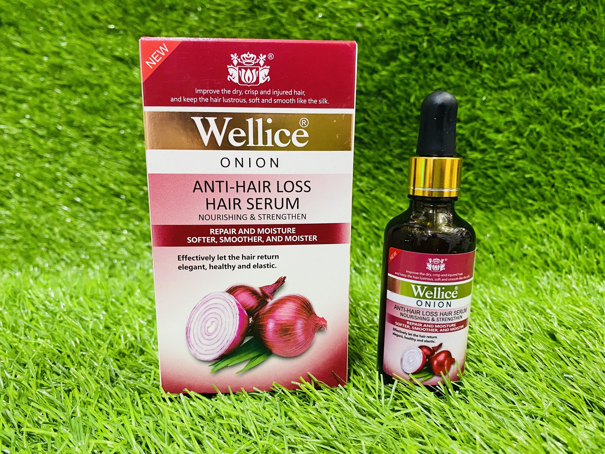 Wellice Onion Black Seed Hair serum anti hair loss - WITH COMB APPLICATOR - Controls Hair Fall ...
