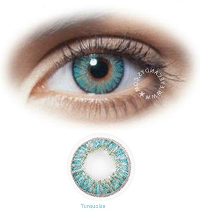 Freshlook Colorblends Contact Lens- Turquoise with lotion and kit box ...