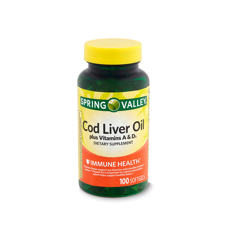 Spring Valley Cod Liver Oil Plus Vitamins A & D3 - A Natural Source of ...