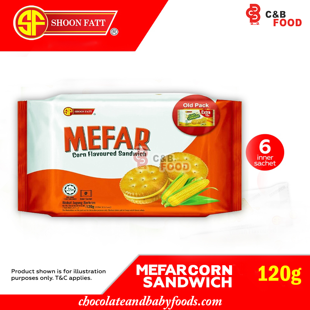 Shoon Fatt Mefar Corn Flavoured Sandwich Cookies 120G - Cut Price BD
