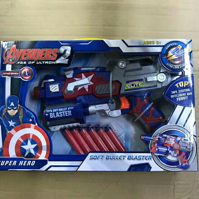 Avengers Captain America Soft Nerfgun Bullet Blaster - Cut Price BD