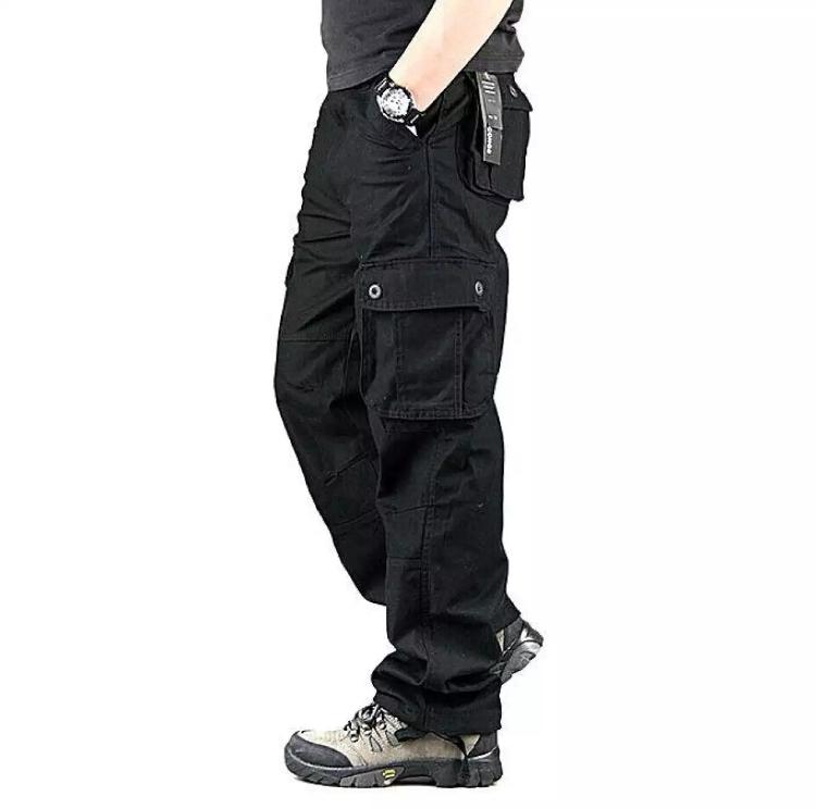 Black 6 Pockets Cargo Twill Pant for Men - Cut Price BD